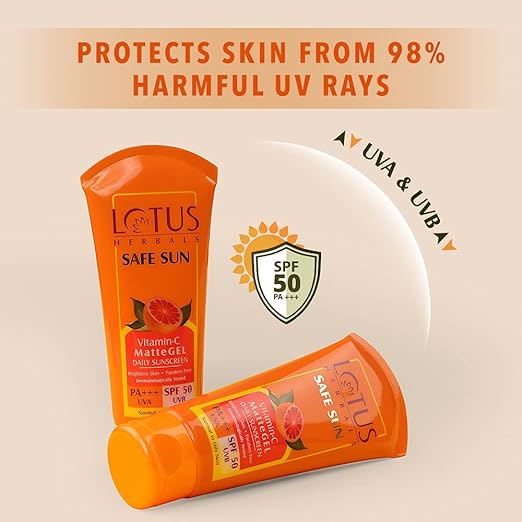 Lotus Safe Sun UV Screen MatteGEL Sunscreen SPF 50 PA+++ 50g - Yuree ...